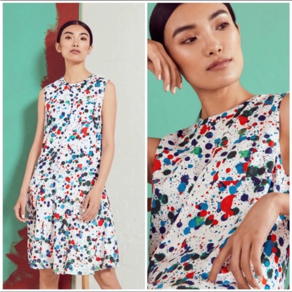Ted Baker | Dresses | Ted Baker Size 2 Paint Splash Drop Waist Dress ...